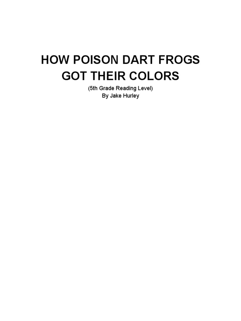 Evolution of Color in Poison Dart Frogs | PDF | Art
