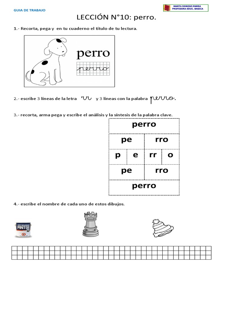Actividades de escritura: la palabra perro | PDF | Artes del Lenguaje y ...