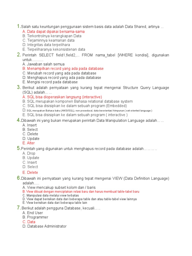 Latihan Soal Database | PDF