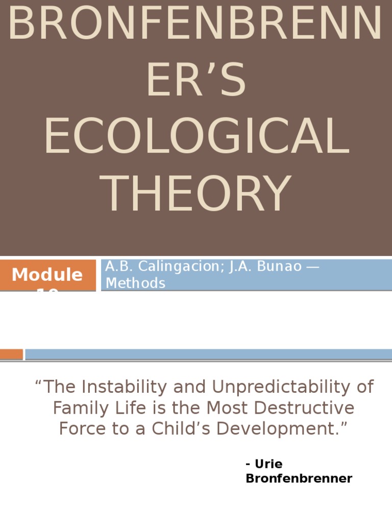 Understanding Bronfenbrenner's Model | PDF | Action (Philosophy ...