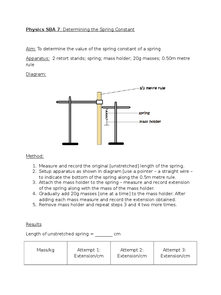 Physics SBA 7 | PDF | Metre | Mass