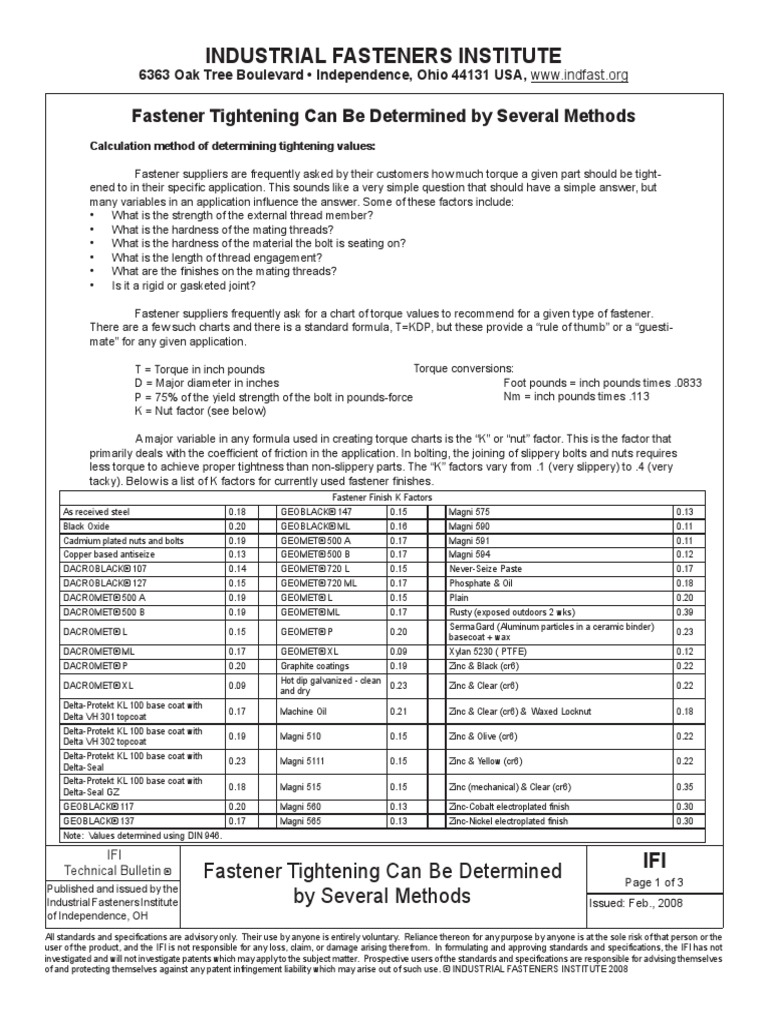 Fastener Tightening.pdf | Screw | Mechanical Engineering