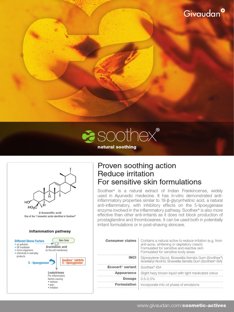 Brochure Soothex | PDF | Inflammation | Organic Chemical
