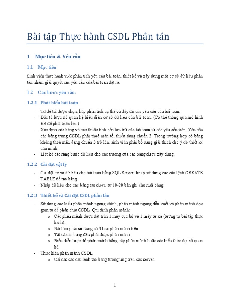 BT Thuc Hanh CSDL Phan Tan | PDF