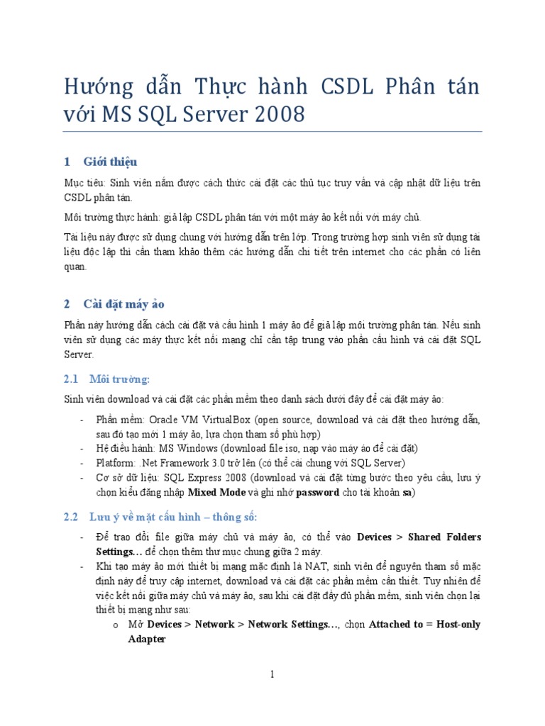CSDL Phan Tan MS SQL Server 2008 | PDF