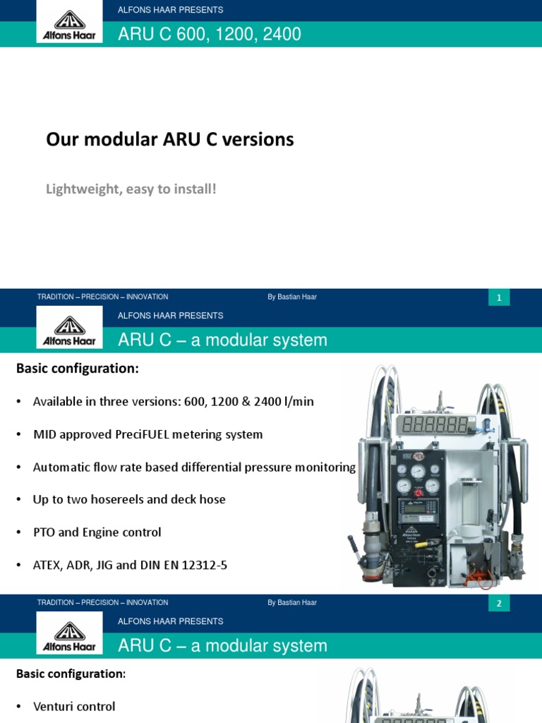 Alfons Haar Modular ARU C Versions | Machines | Technology