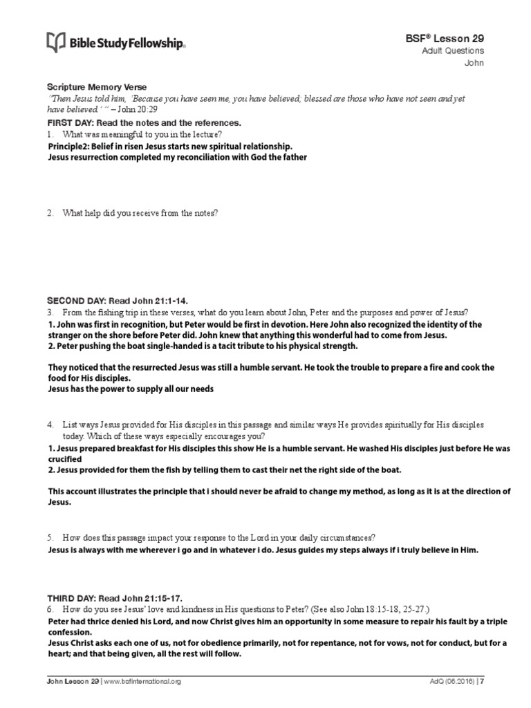 BSF Lesson 29 | Gospel Of John | Saint Peter