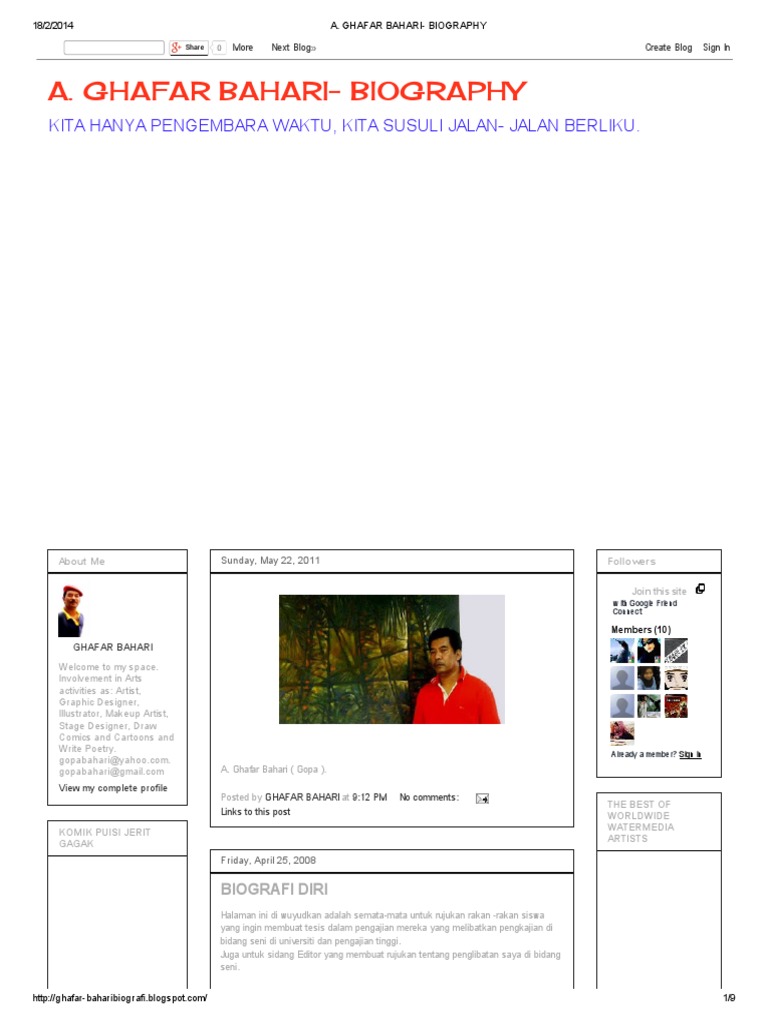 A Brief Biography of Malaysian Artist A. Ghafar Bahari | PDF