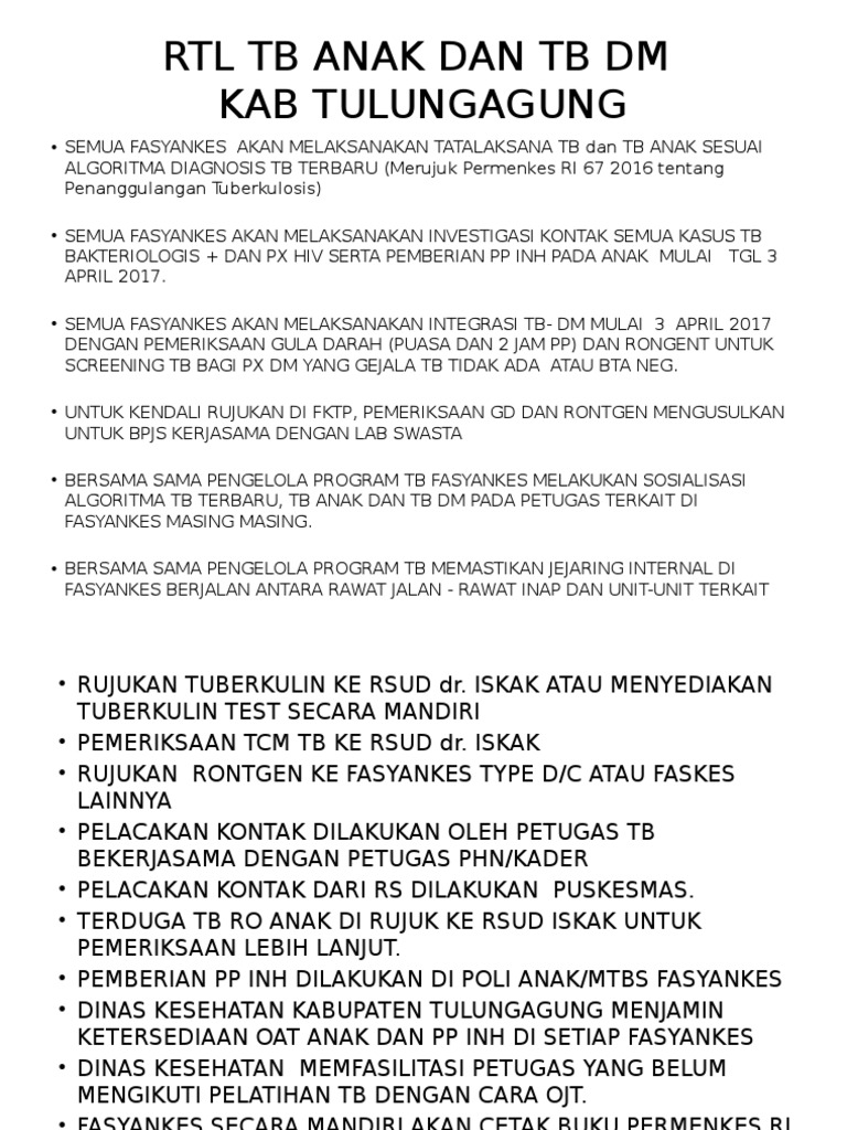 RTL TB Anak Dan TB DM Tulungagung | PDF