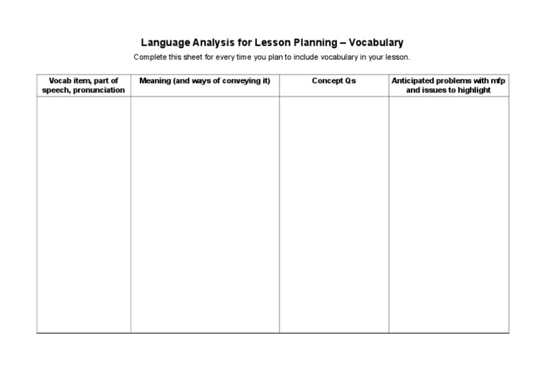 Language Analysis Vocabulary | PDF | Language Arts & Discipline