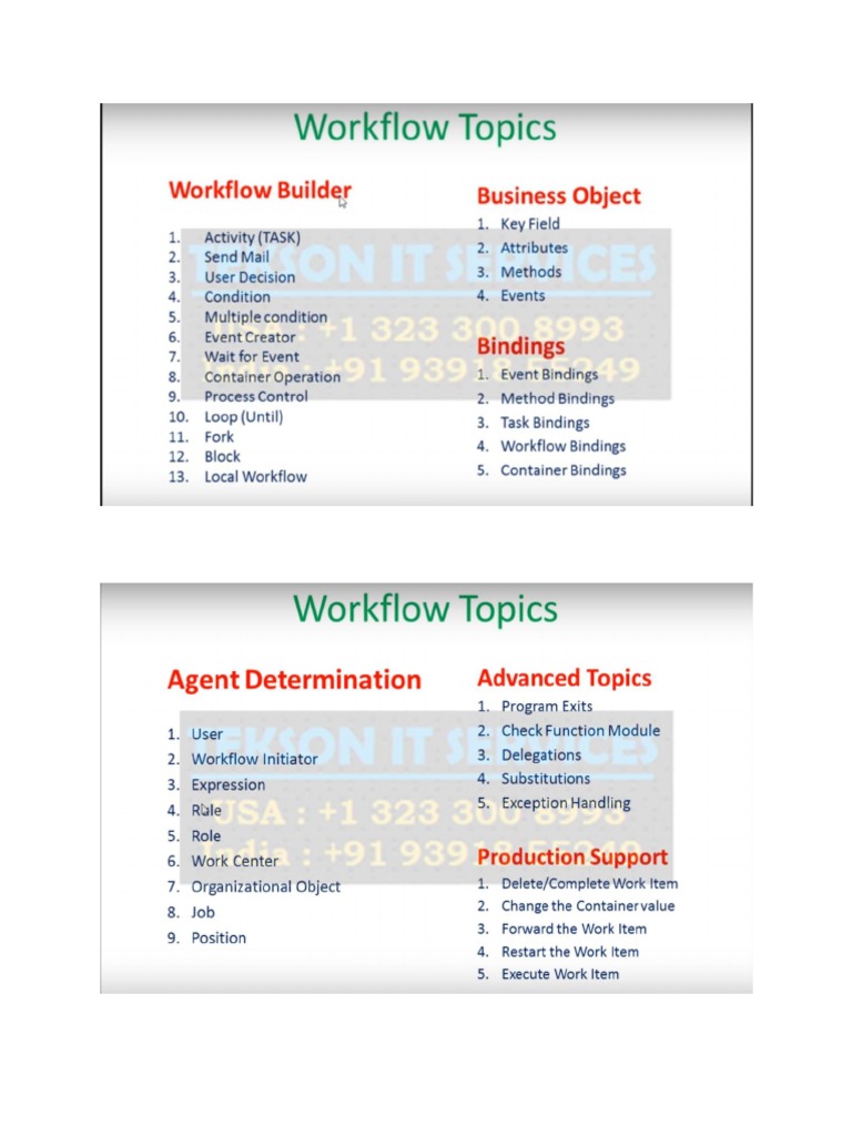 Sap Workflow Training Course Content Pdf Workflow Business Process