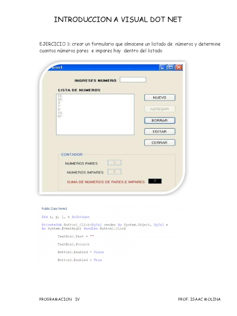 Ejercicios Visual Basic 2012