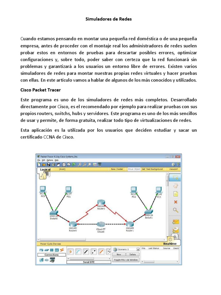 Simuladores de Redes | PDF | Software multiplataforma | Red de computadoras