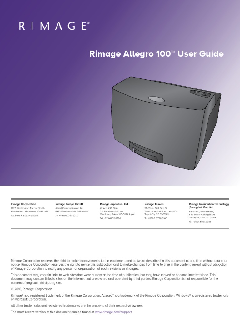 Allegro 100 User Guide | PDF | Compact Disc | Printer (Computing)