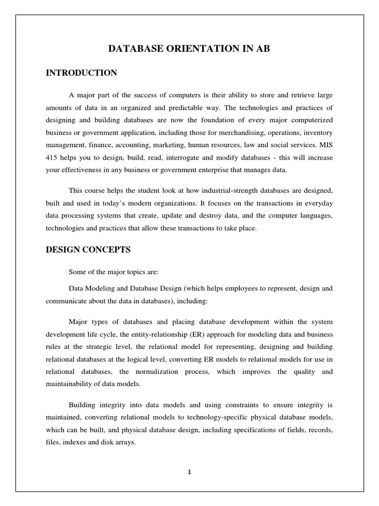 Database Orientation in AB | PDF | Programming Paradigms | Databases