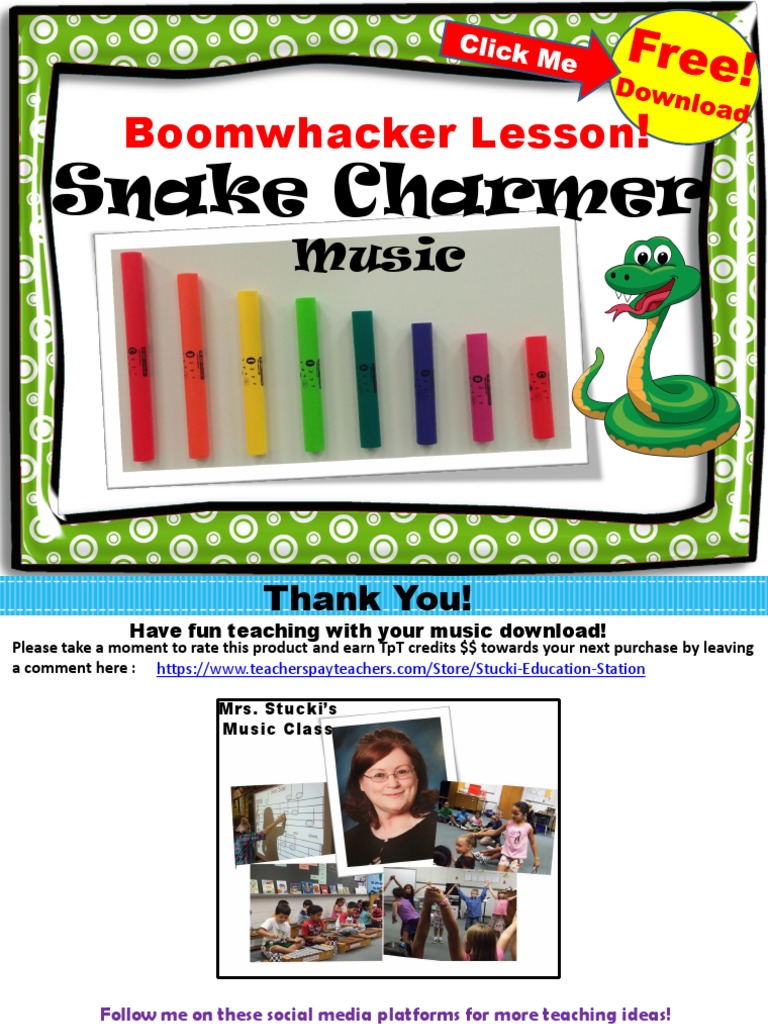 Free Music Lesson Snake Charmer Boom Whacker Music | PDF | Songs ...
