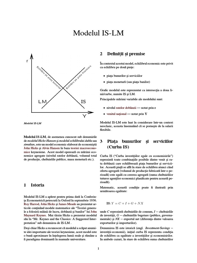 Modelul Is LM | PDF