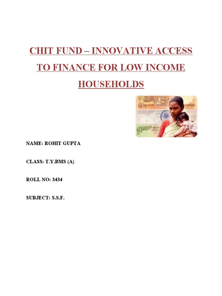 CHIT FUND - Innovation Access To Finance | PDF | Interest | Loans