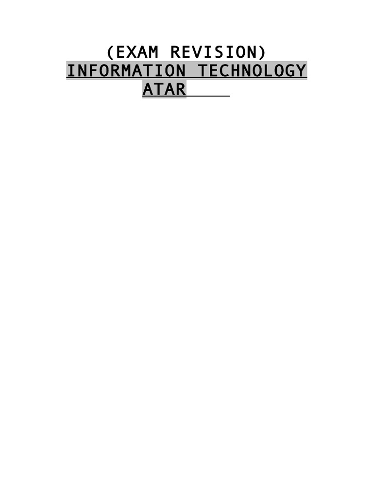 Information Technology EXAM 1 REVISION | PDF