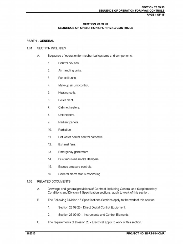 HVAC Controls Sequence of Operations | PDF | Hvac | Thermostat