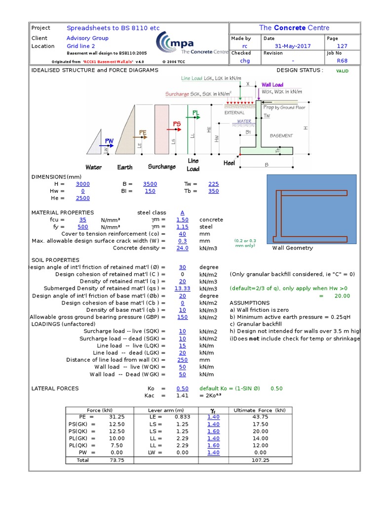 Spreadsheets To BS 8110 Etc: The Concrete Centre | PDF | Microsoft ...