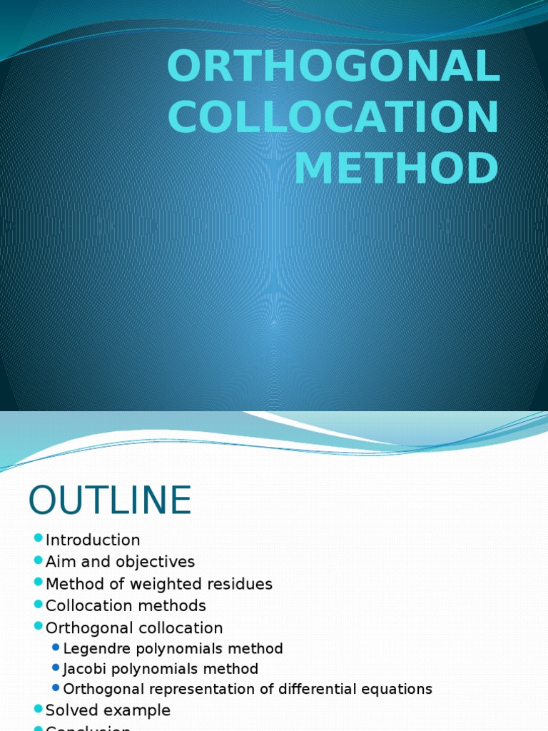 Orthogonal Collocation Method Polynomial Equations Free 30 Day Trial Scribd