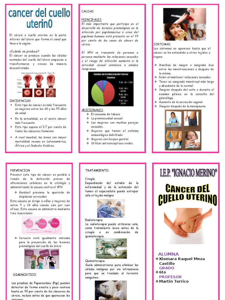 Tríptico sobre Cáncer Cervicouterino | PDF | Cáncer | Medicina