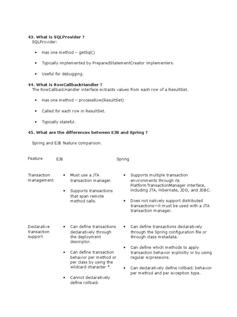 Interview Ques | PDF | Enterprise Java Beans | Computing Infrastructure
