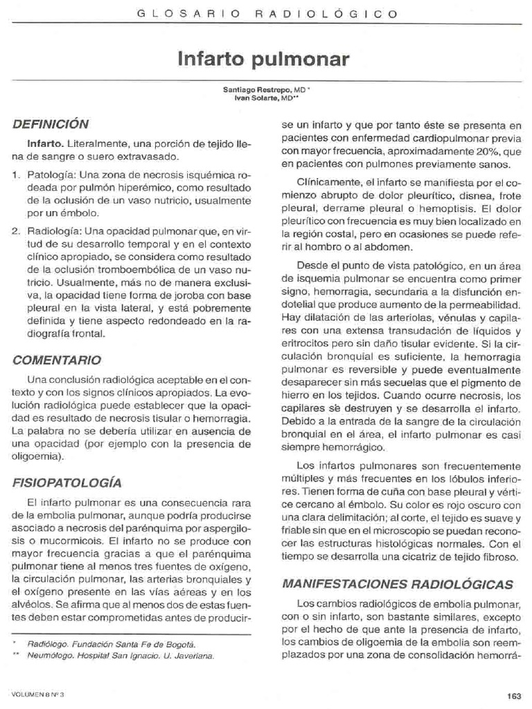 Infarto Pulmonar PDF | PDF