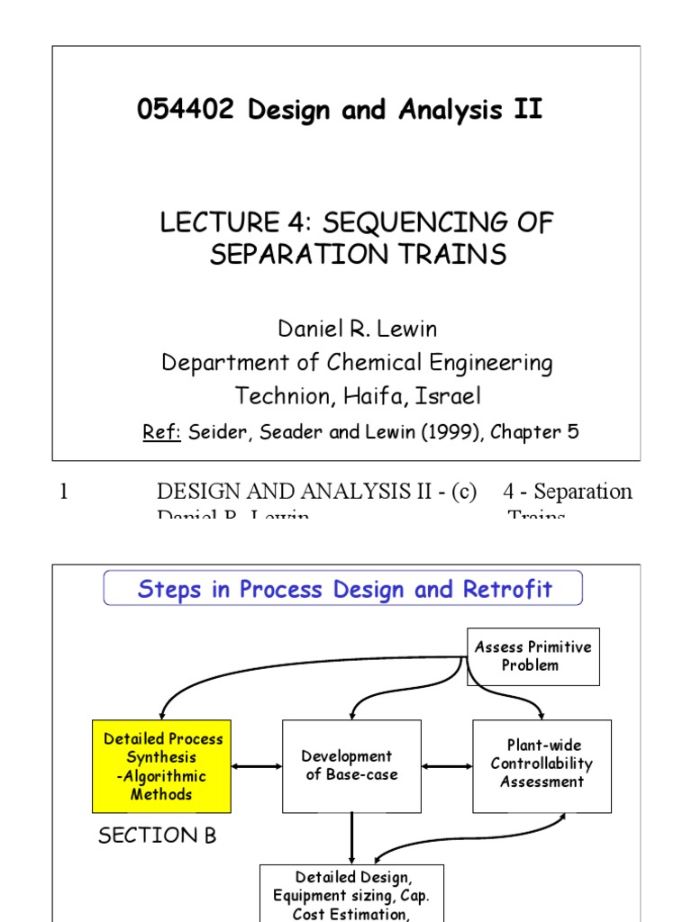 Sequencing of Separation Trains | PDF | Distillation | Phase (Matter)