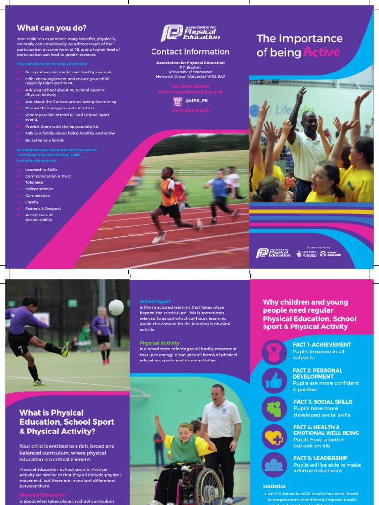 Importance of PE Leaflet FINAL | PDF | Physical Education | Cognitive ...