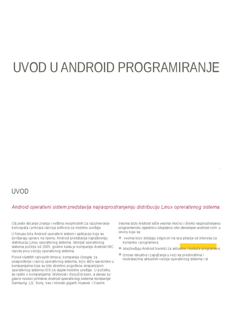 Uvod U Android Programiranje | PDF