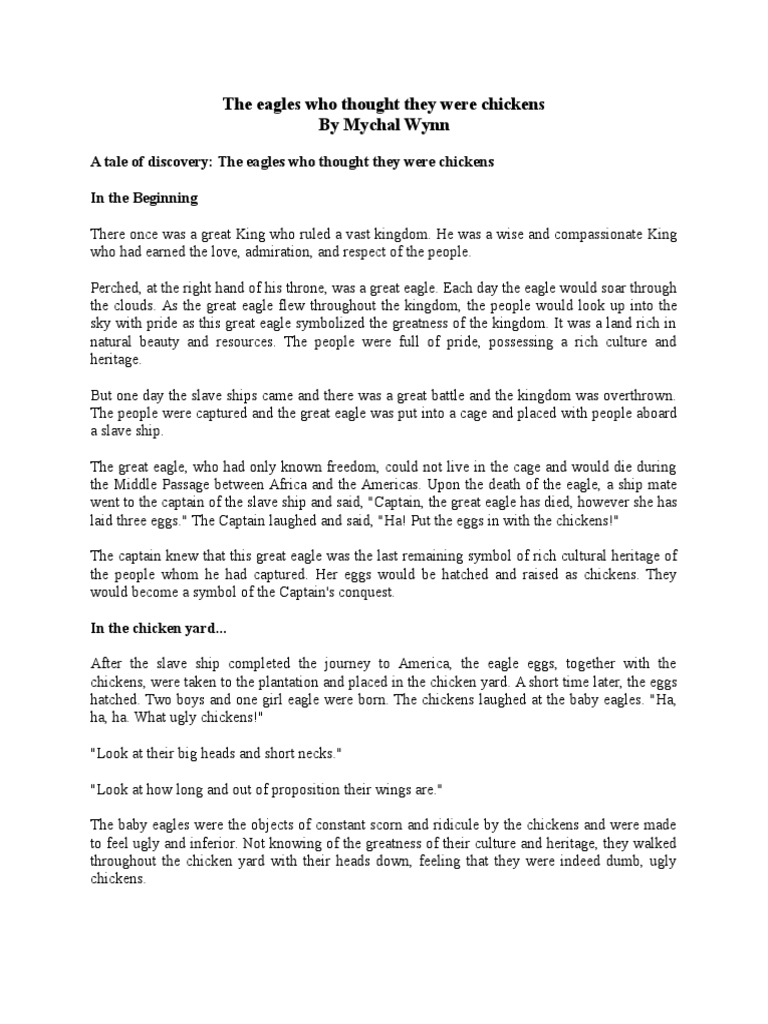 the eagles who thought they were chickens story | Chicken