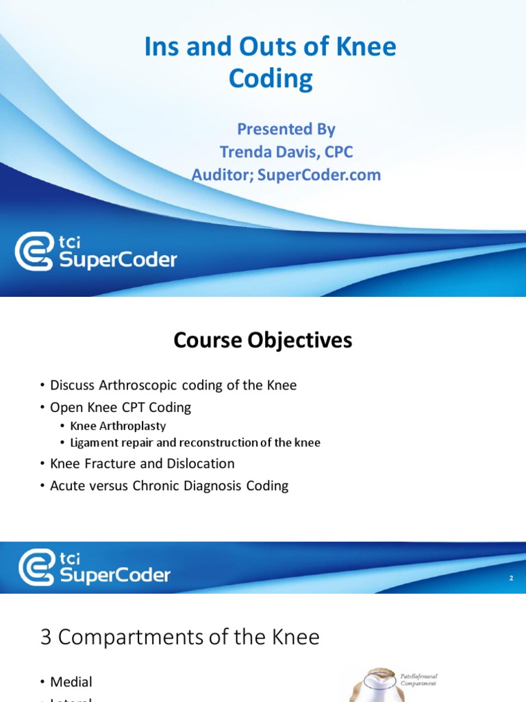 Knee Coding: CPT Guidelines Explained | PDF | Knee | Joints