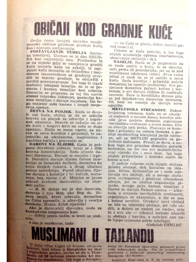 Obicaji Kod Gradnje Kuce PDF | PDF