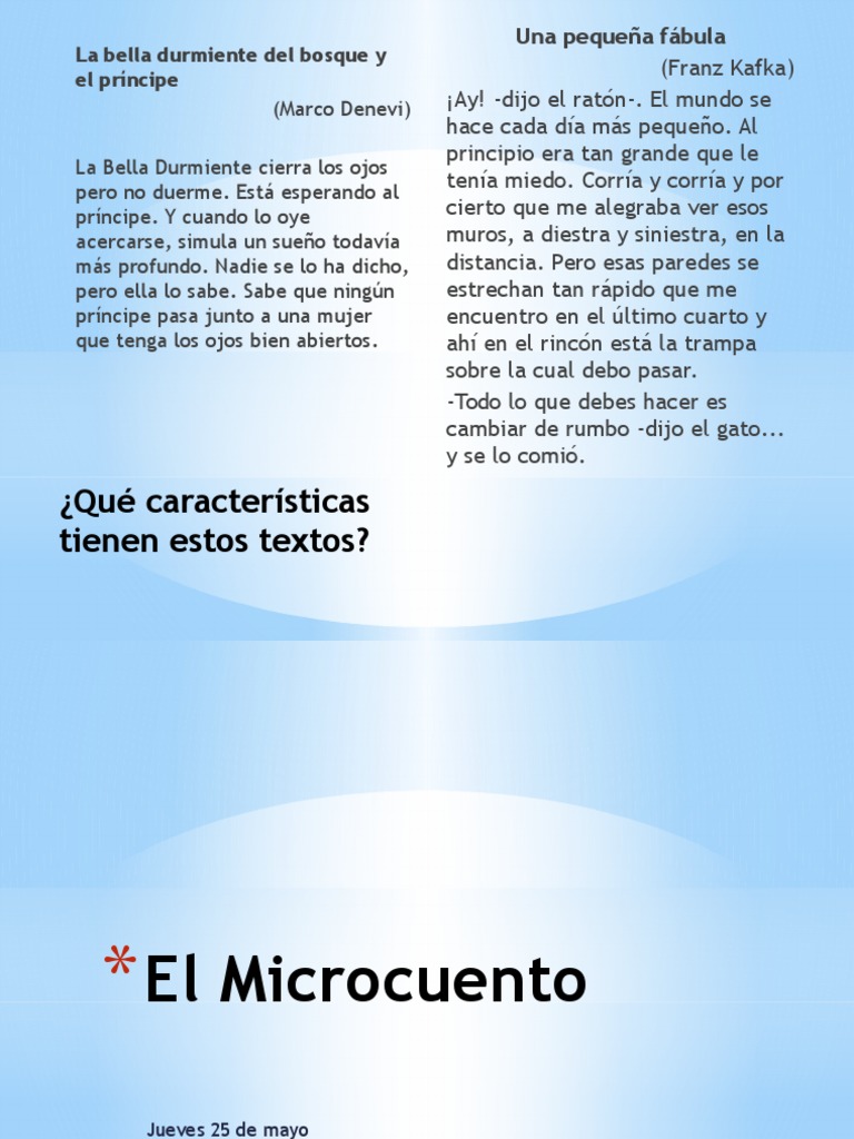 El Microcuento | PDF | Bella Durmiente | Ocio