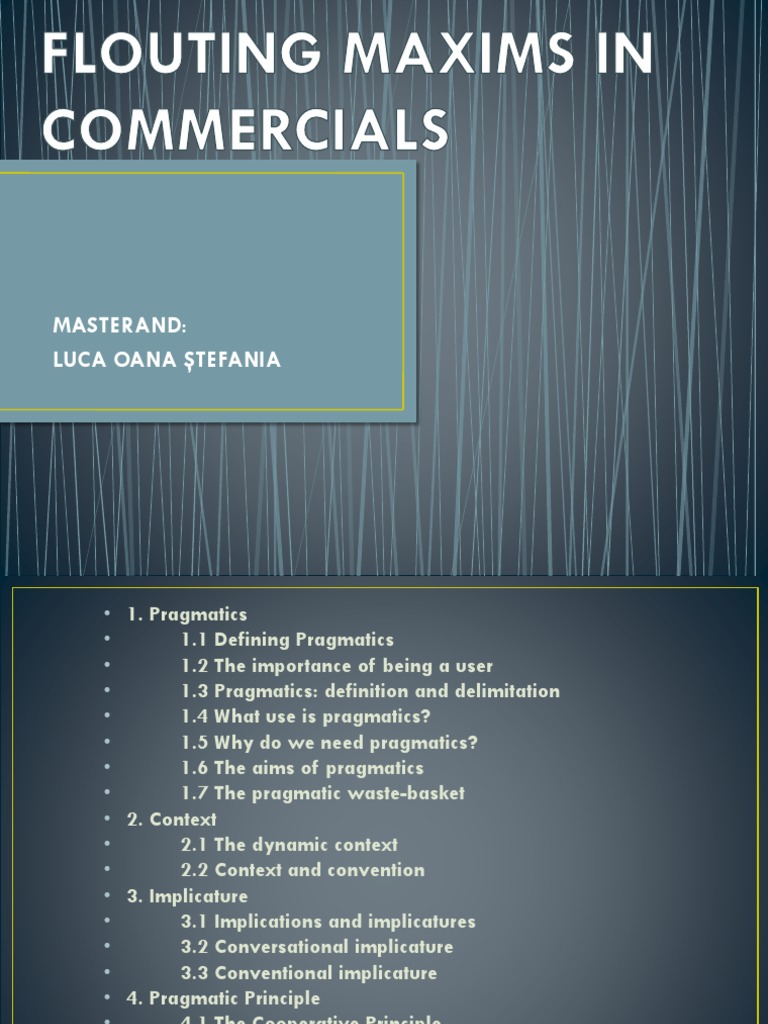 Flouting Maxims in Commercials | PDF | Semantics | Cybernetics