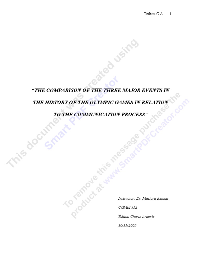 Comm312-I Mastora | PDF | Olympic Games | Communication
