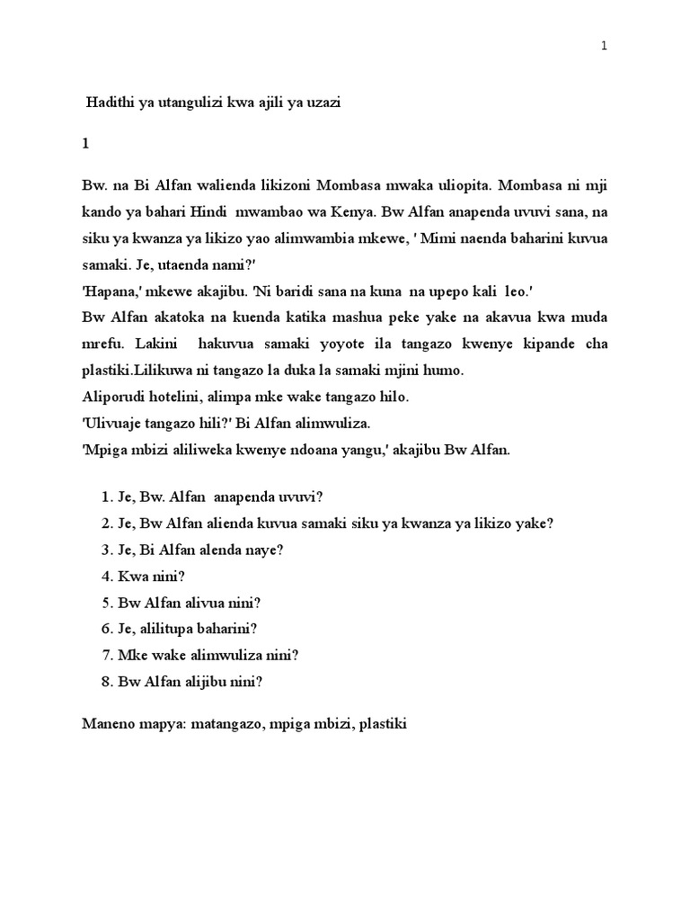 Hadithi FUPI | PDF