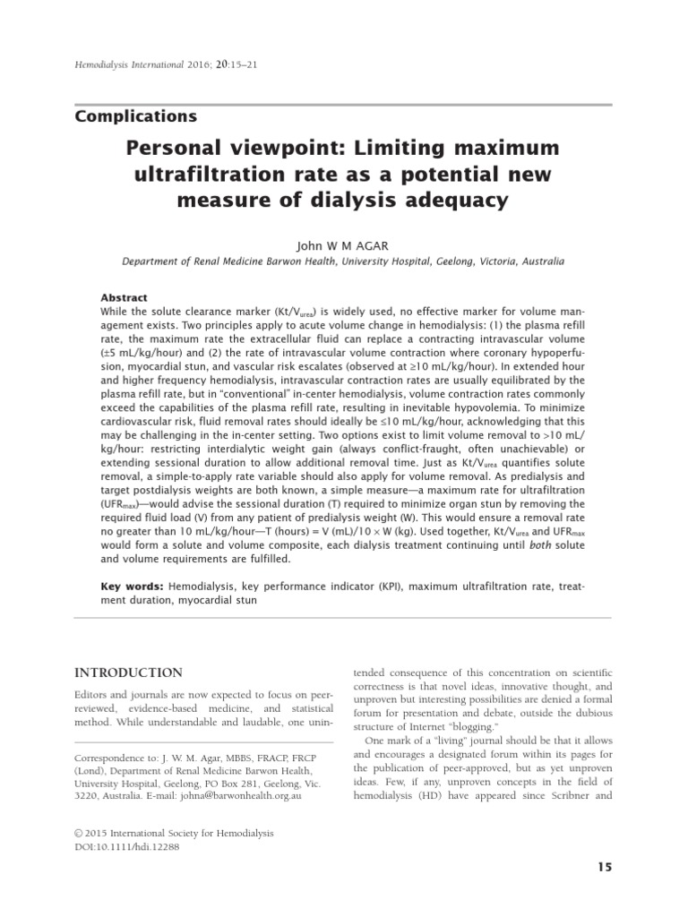 Ufr 1 | Download Free PDF | Hemodialysis | Dialysis