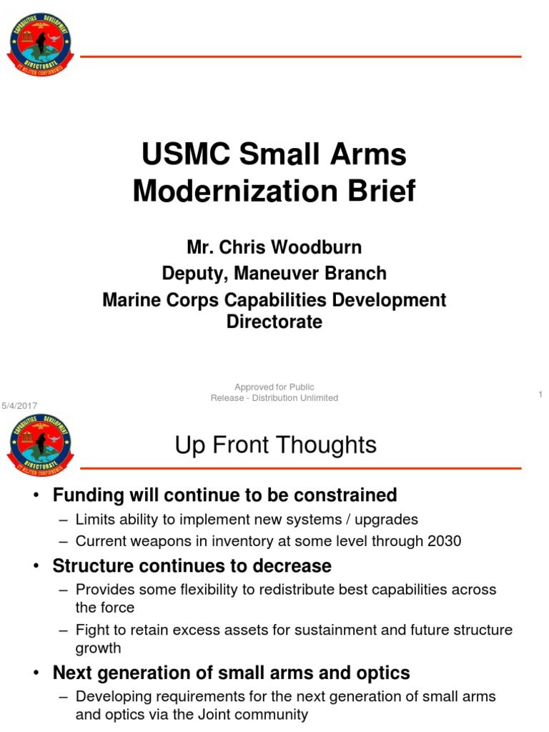 USMC Small Arms Modernization Brief May 2017 (MR Chris Woodburn) PDF ...