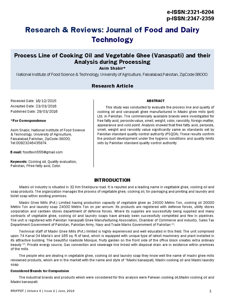 Process Line of Cooking Oil and Vegetable Ghee Vanaspati and Their ...