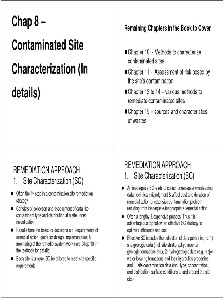 Site Characterization for Contaminated Sites | PDF | Environmental ...