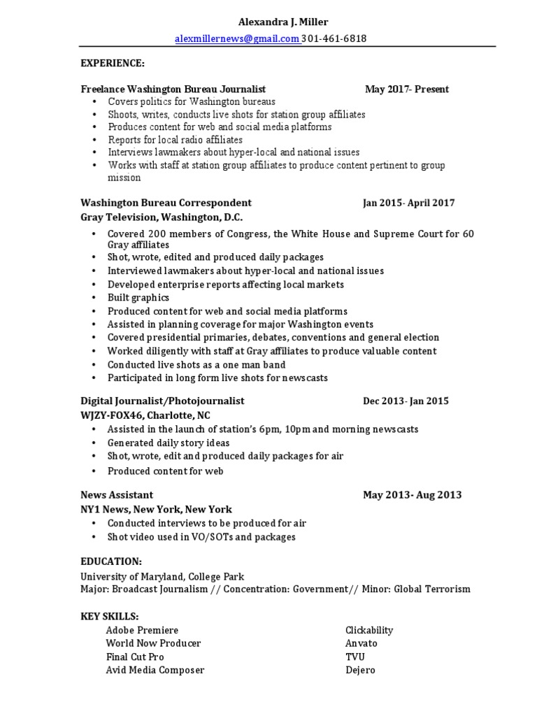 Alexandra Miller Resume 2017 | PDF