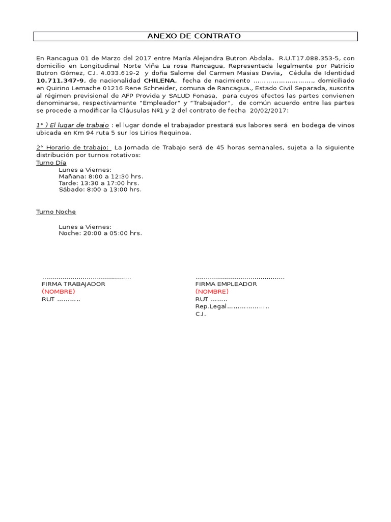 Modelo de Anexo de Contrato | PDF