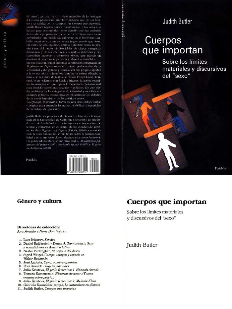 Cuerpos Que Importan Judith Butler Seleccion Teoria I PDF | PDF