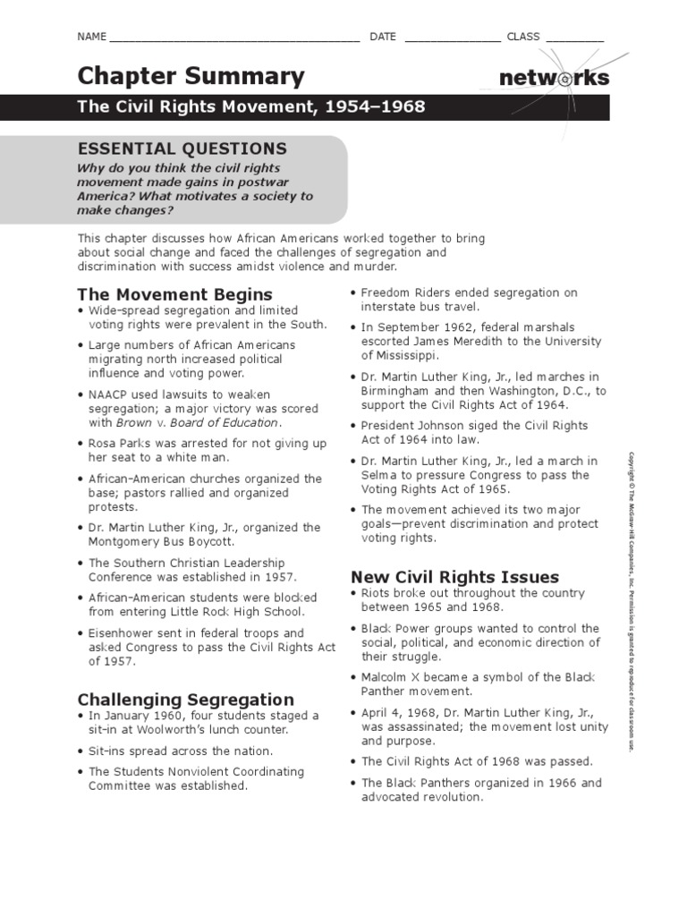 Civil Rights - Chapter Summary | PDF | African American Civil Rights ...
