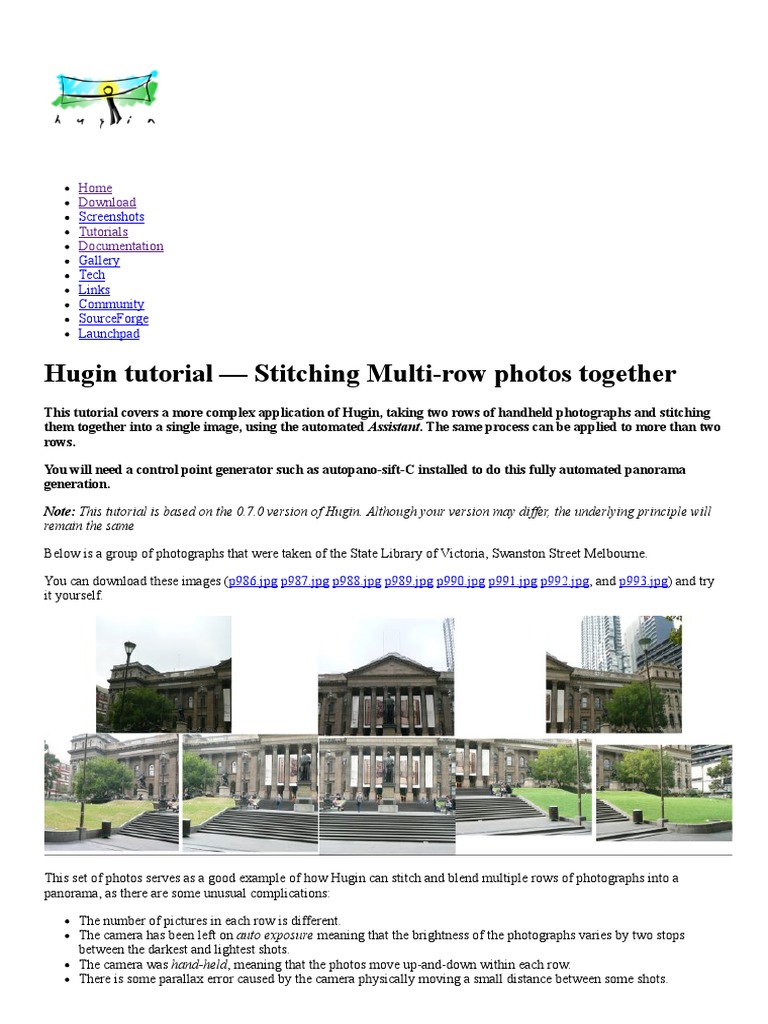 Hugin Tutorial - Stitching Multi Row Photos Together: Home Download ...