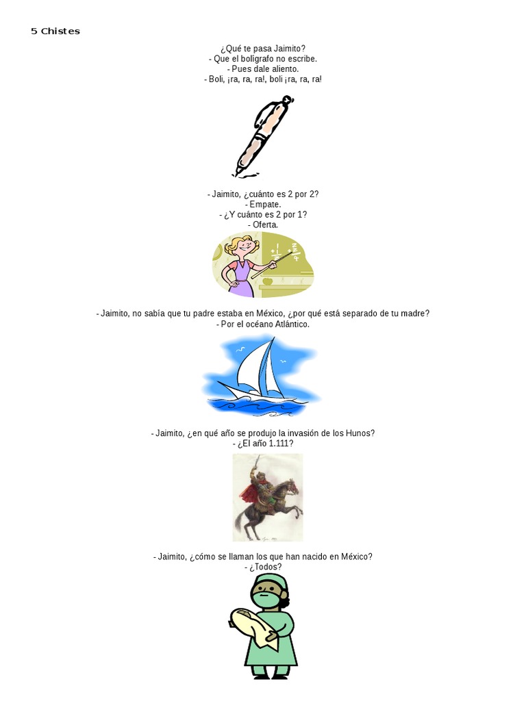 5 Chistes Rimas Canciones Refranes | PDF | Ocio