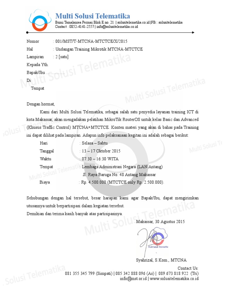 Surat N Materi Mtcna Mtctce | PDF
